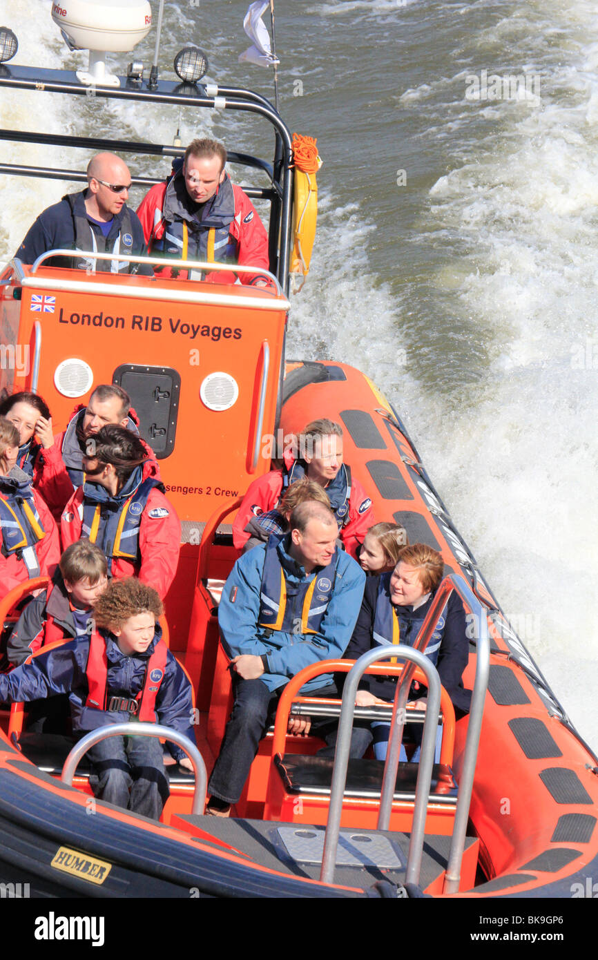 rib trip river thames london england Stock Photo - Alamy