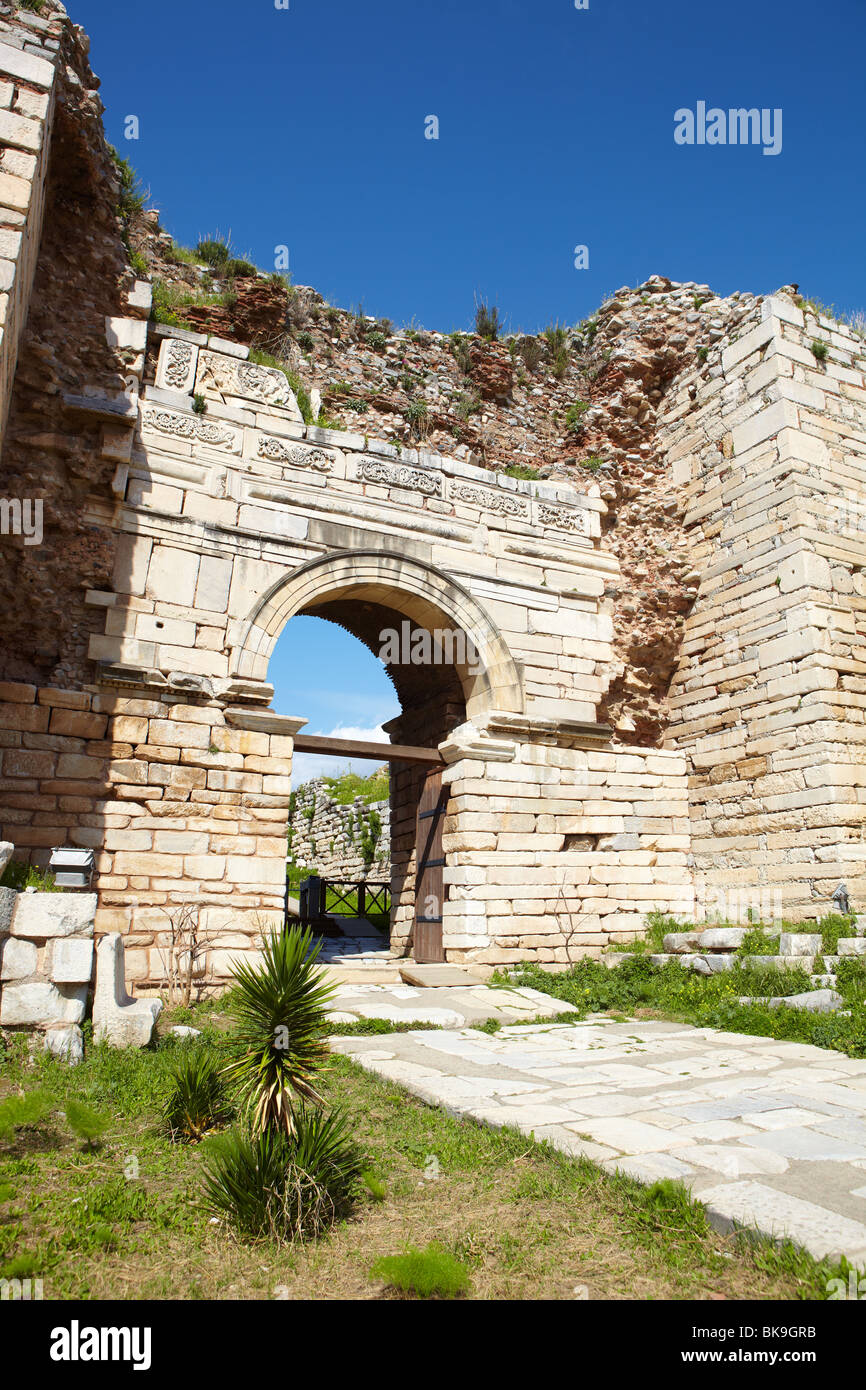 The ruined arch of the Gate of Persecution of the st. Johns Basilica ...