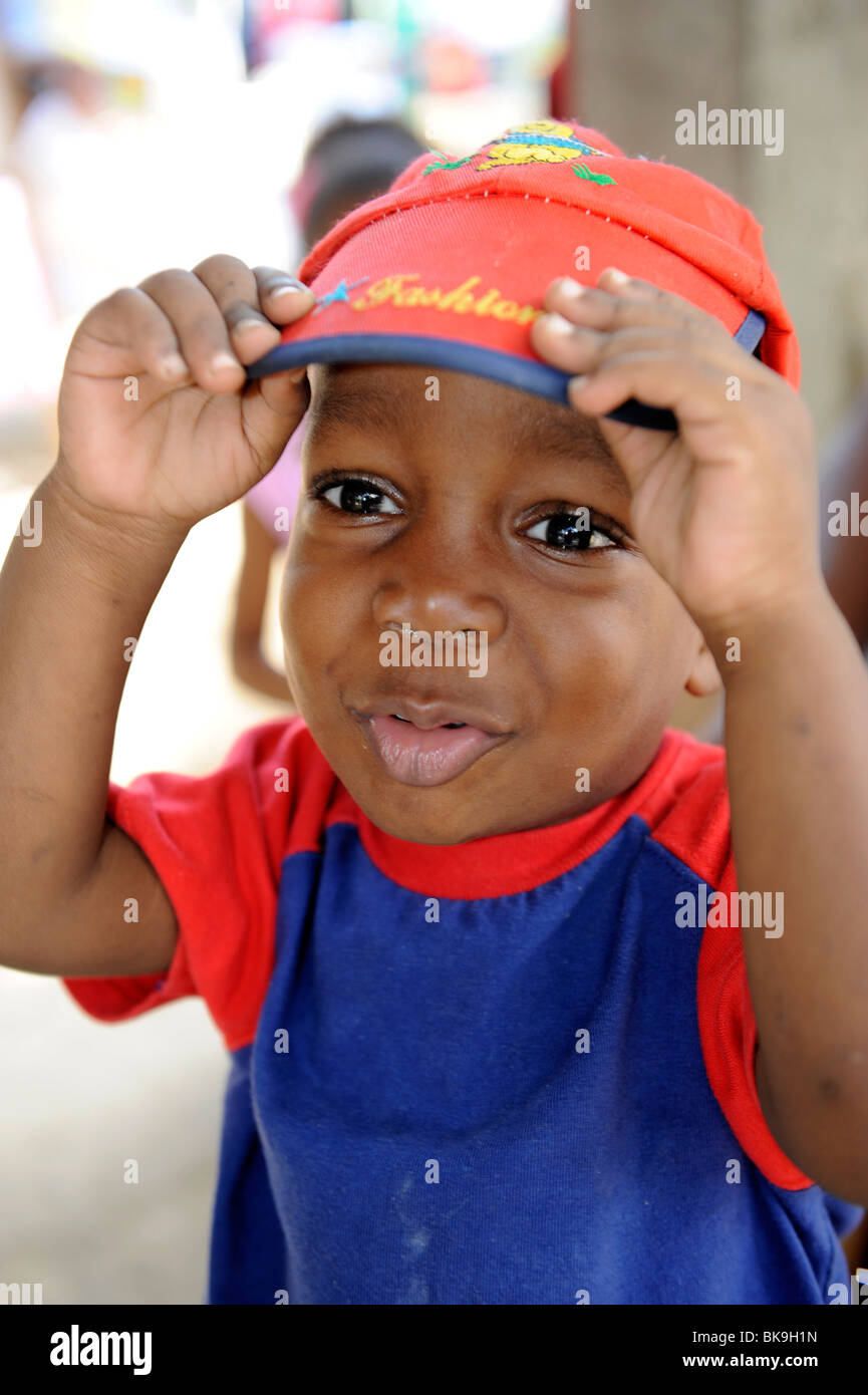 Young native honduran boys Isla Roatan Honduras Central America Stock ...