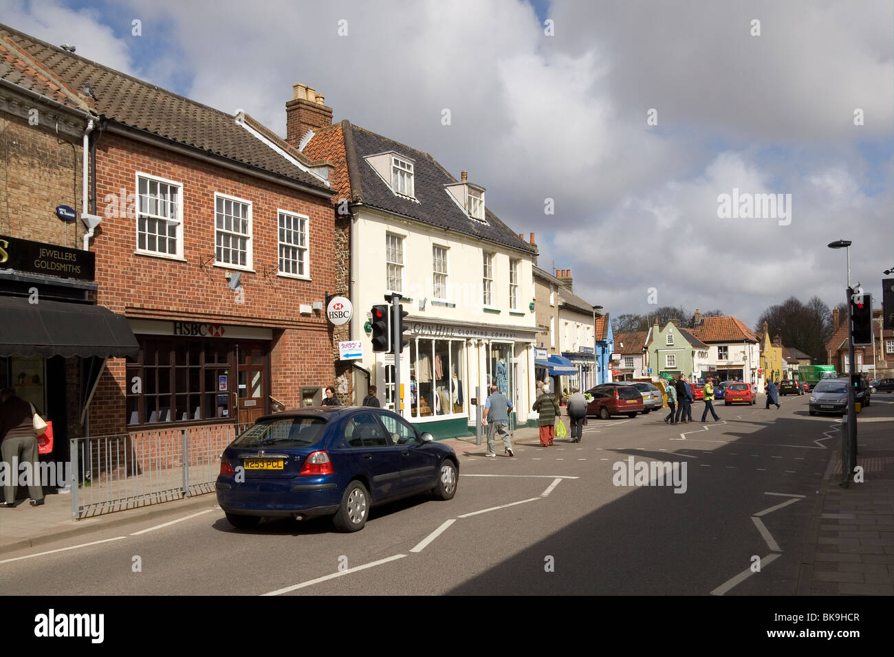 Market Street the main shopping street in Holt Norfolk Stock Photo - Alamy
