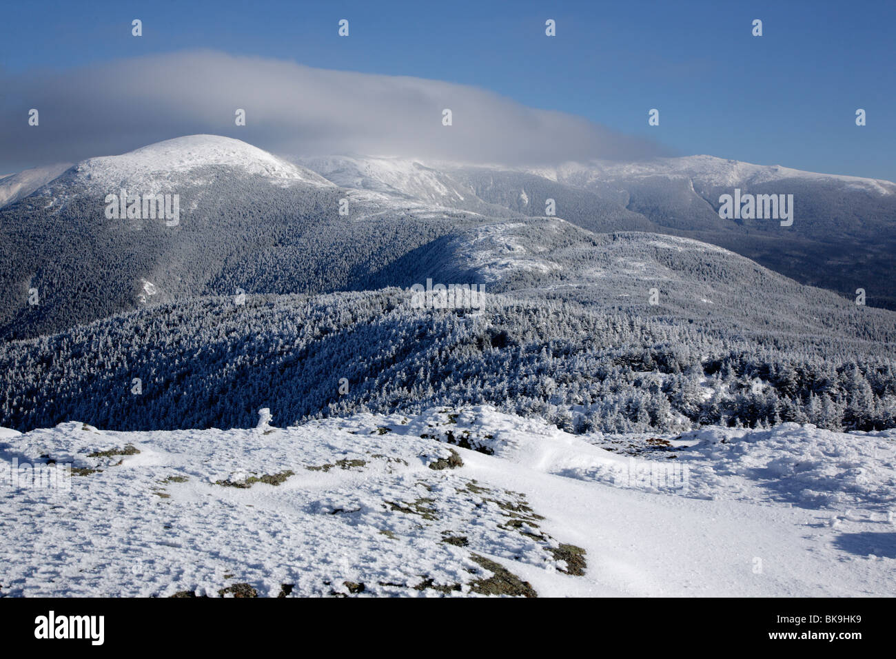 The Presidential Range from Mount Pierce in the White Mountains, New ...