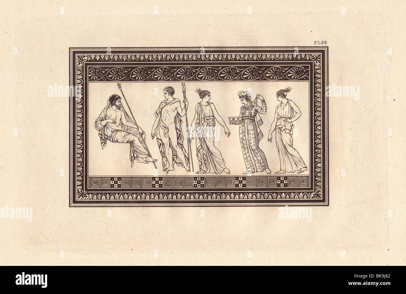 Atlas, with sceptre, in conversation with Orpheus. His daughter Electra ...