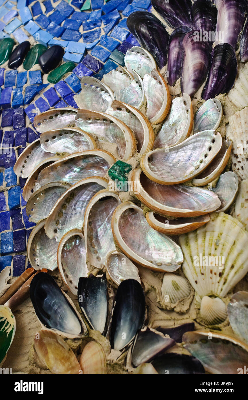 Mural of shells. Shell House Mural by Lucy Dorrien-Smith Stock Photo ...