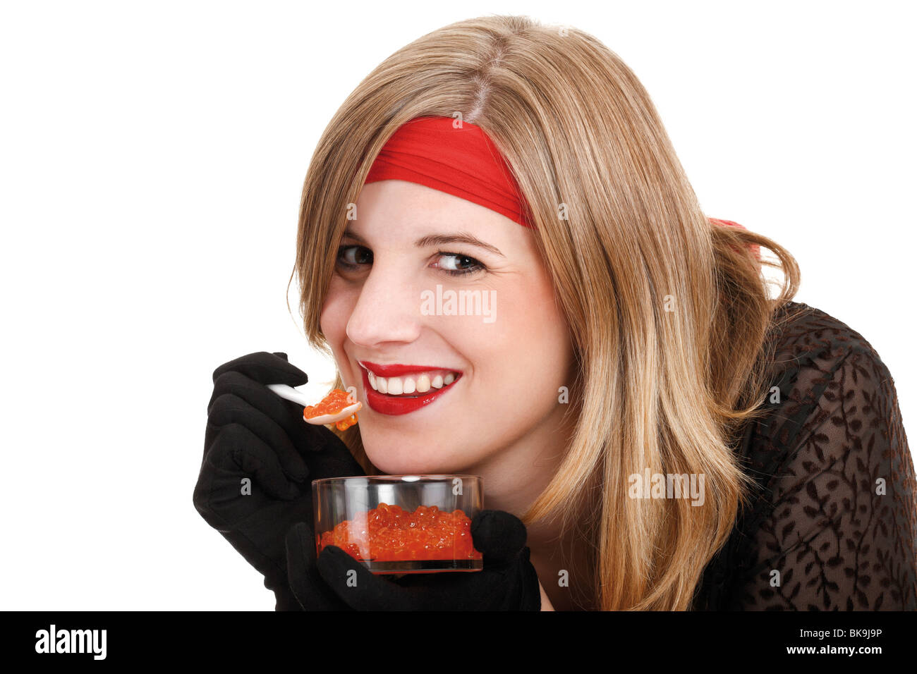 Woman eats caviar hi-res stock photography and images - Alamy