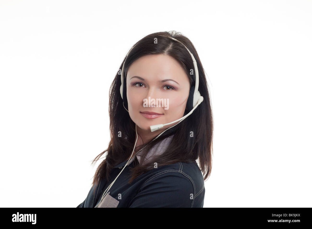 Customer Service Operator, over a White Background Stock Photo - Alamy