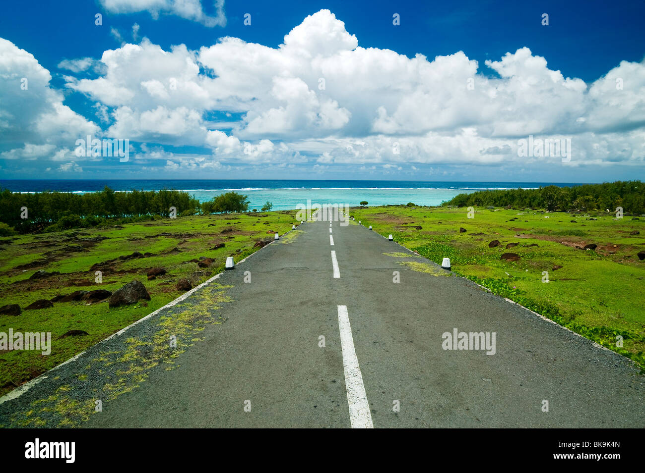 ROAD TO POINTE COTON, RODRIGUES ISLAND, MAURITIUS REPUBLIC Stock Photo ...