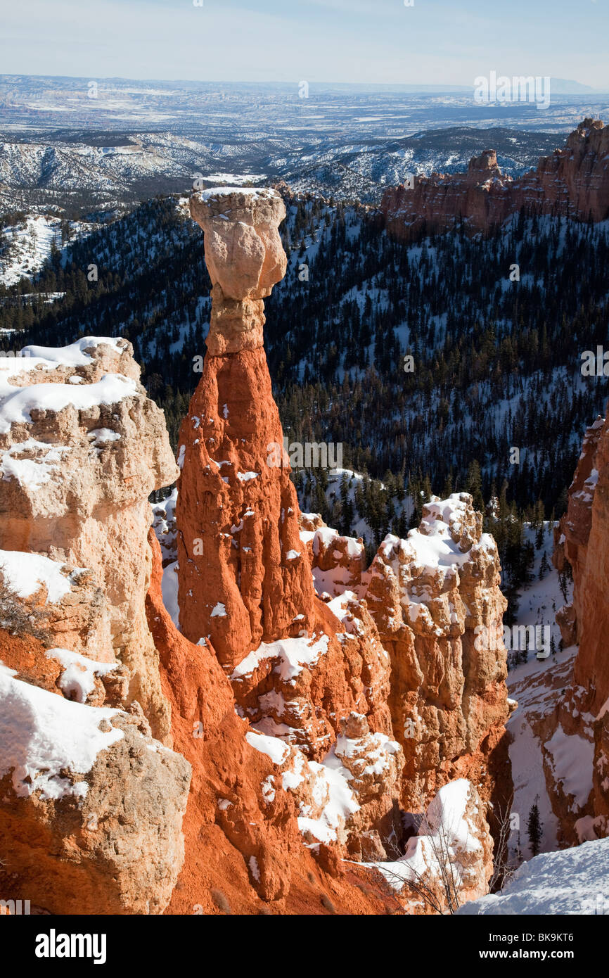 As viewed from Ponderosa Point, thin, protruding spires of rock ...