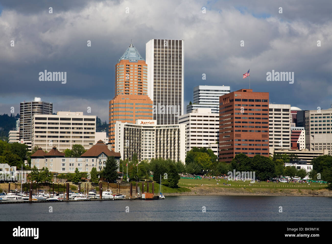City at the waterfront, Willamette River, Portland, Oregon, USA Stock ...