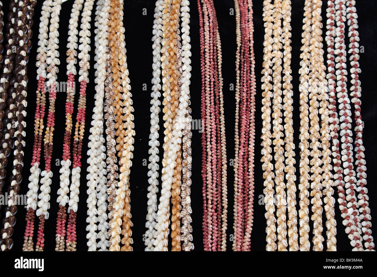 Niihau shell leis as necklaces Stock Photo - Alamy