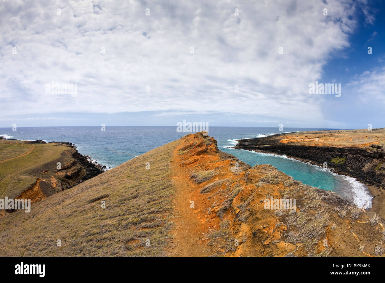Green Sands Beach at South Point, Hawaii is known for color of its sand ...