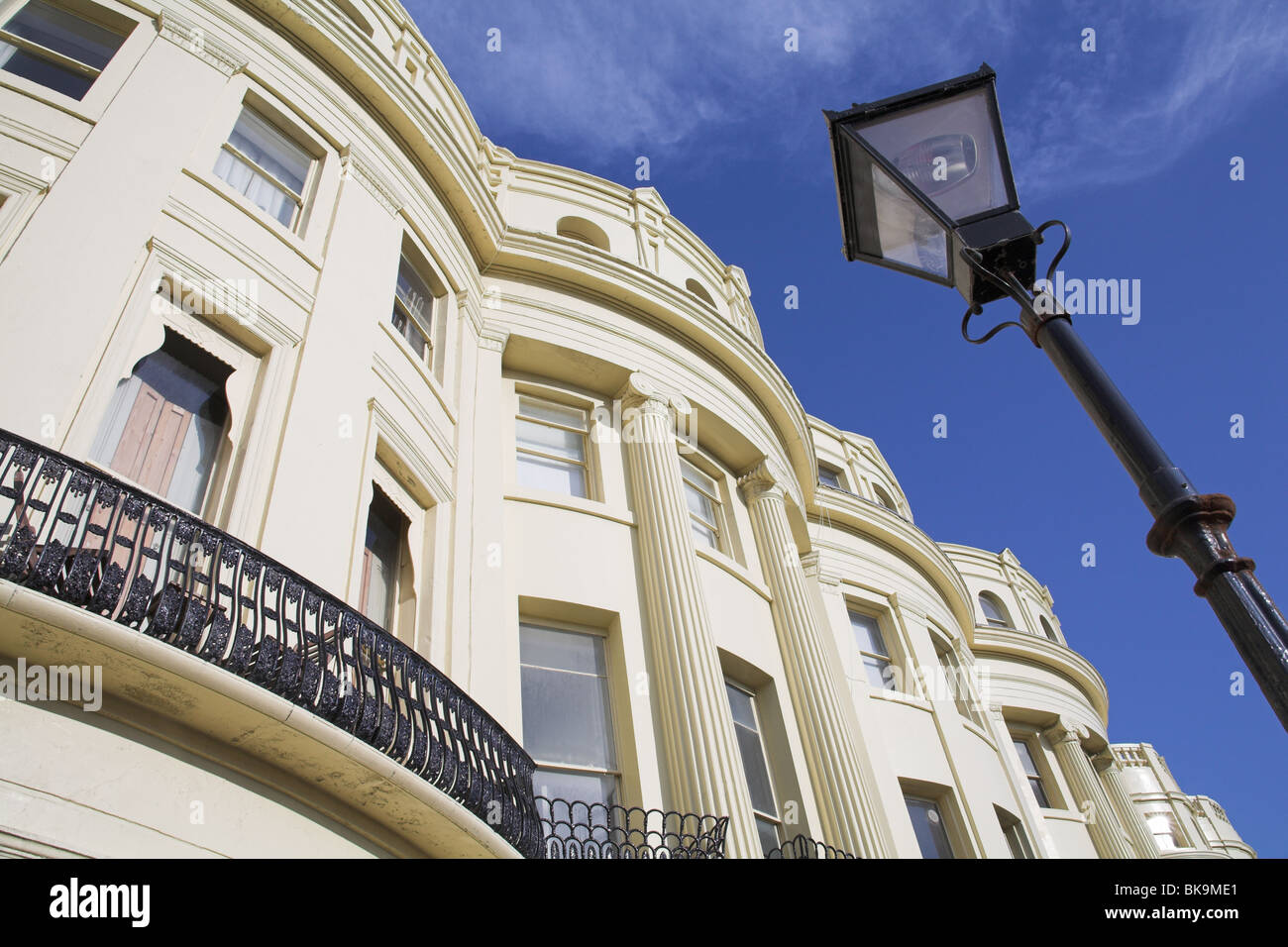 Low angle view of Regency buildings in Brunswick Square, Hove, Sussex ...