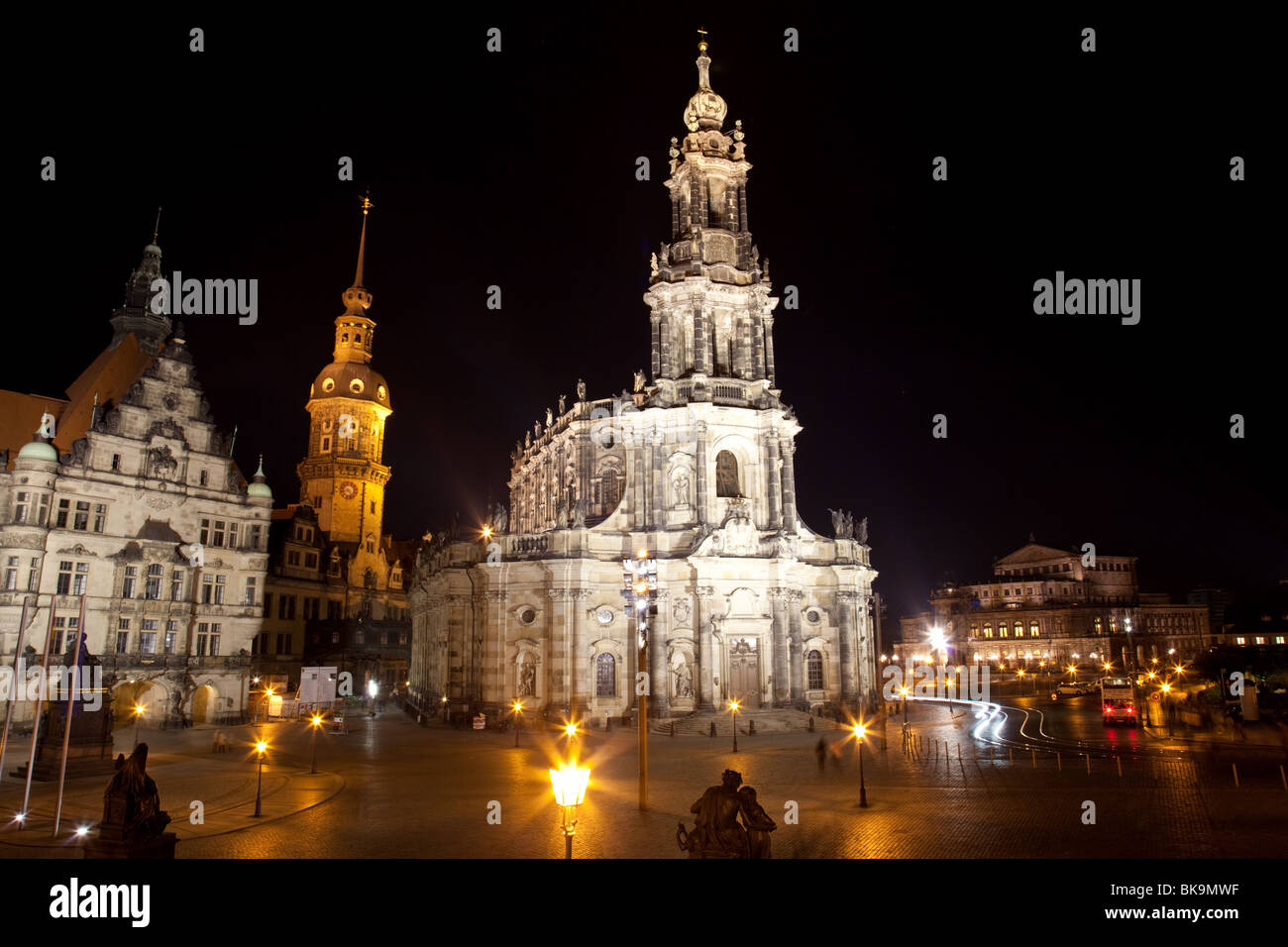 View of the historical city centre of Dresden, Germany, with the ...
