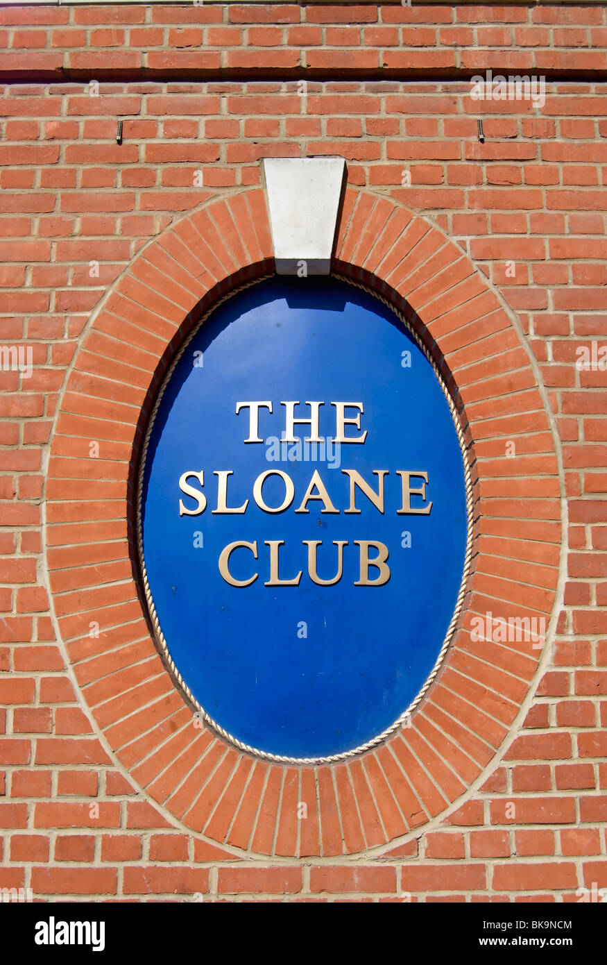 name plaque on the wall of the sloane club, a private, members only ...