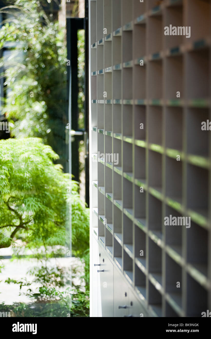 Mail boxes in a modern office Stock Photo - Alamy