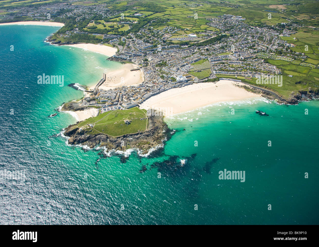 St Ives coastline in summer, Cornwall, United Kingdom Stock Photo - Alamy