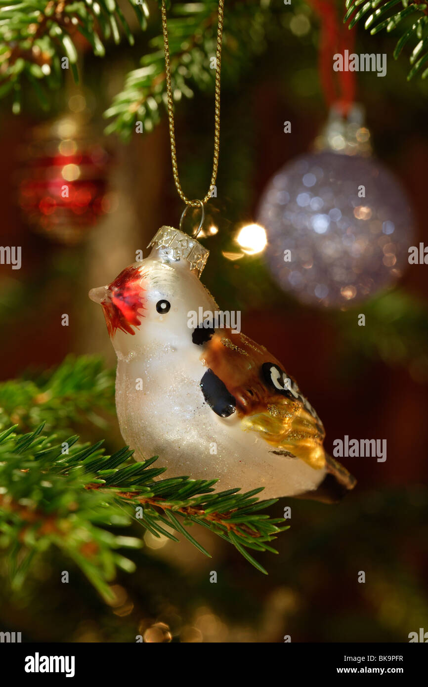 Bird Christmas tree decoration Stock Photo - Alamy