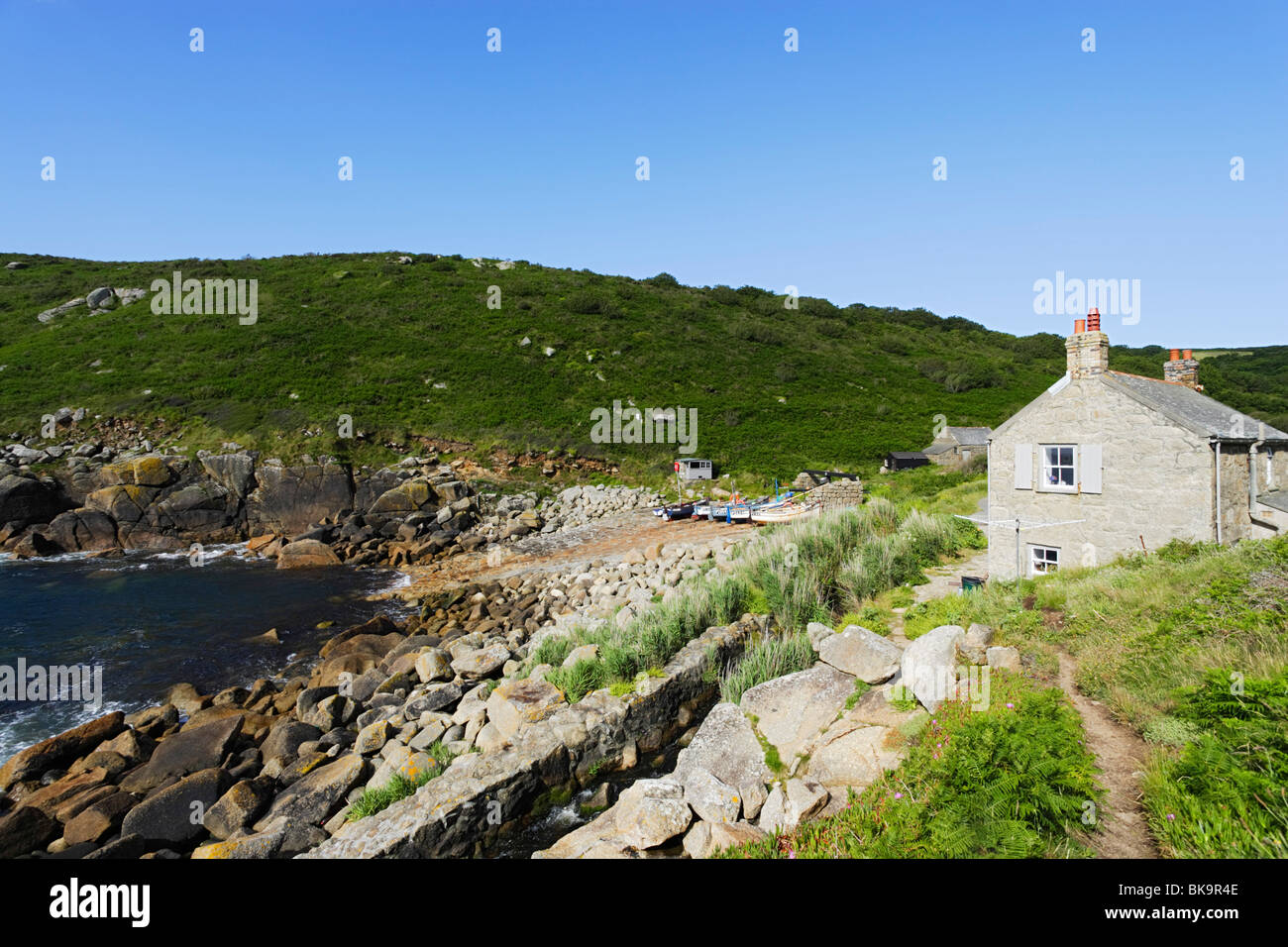 Scenery at Penberth Cove, St Levan, Cornwall, England, United Kingdom ...