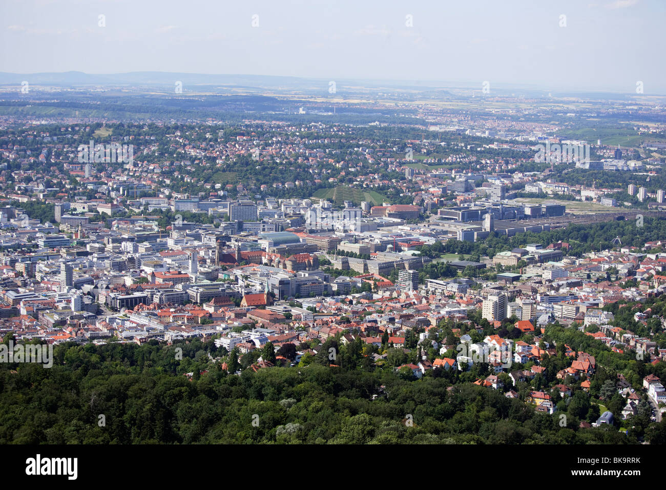 Aerial view stuttgart baden wuerttemberg germany hi-res stock ...