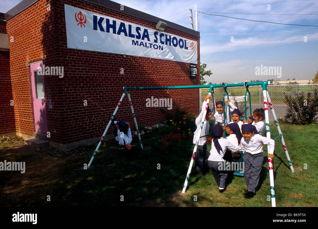 Malton Toronto Canada Sikh Gurdwara Khalsa School For Sikh Children Playtime Stock Photo - Alamy