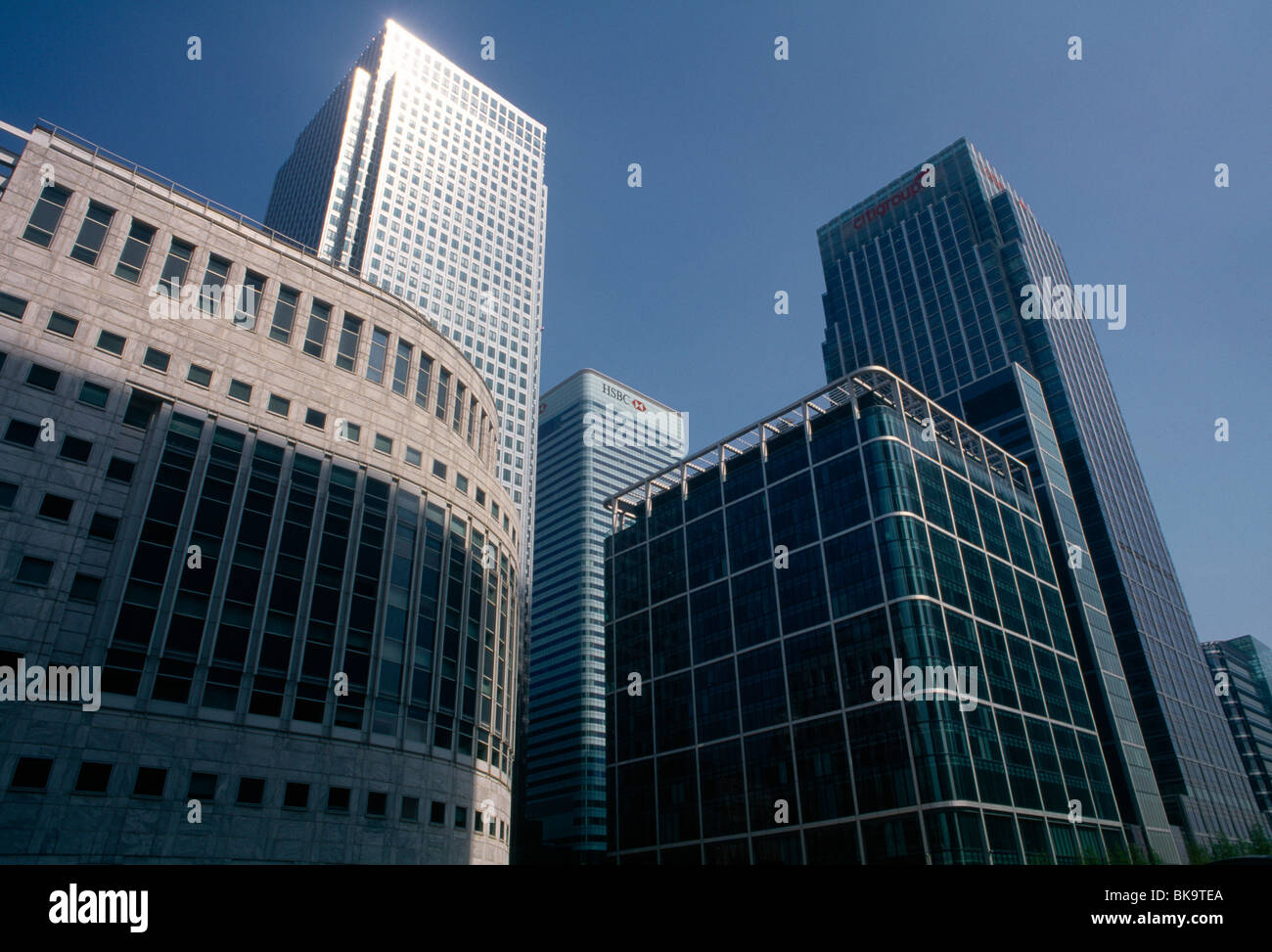 Canary Wharf Tower London England HSBC & Citigroup Buildings Stock ...