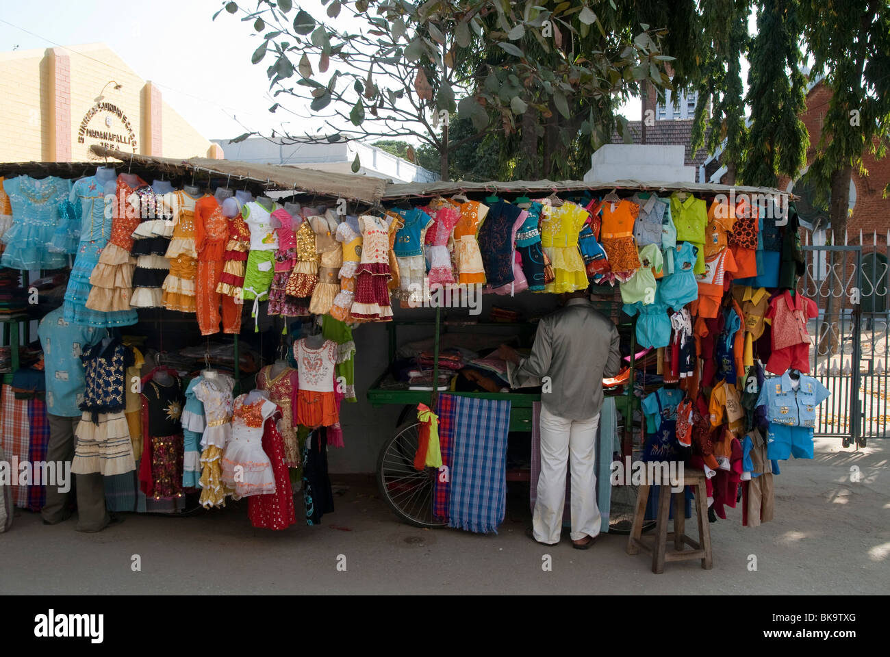 India rural clothes shop Stock Photo - Alamy