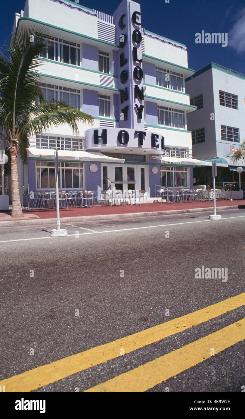 Colony Hotel, USA, Florida, Miami Beach, Ocean Drive Stock Photo - Alamy