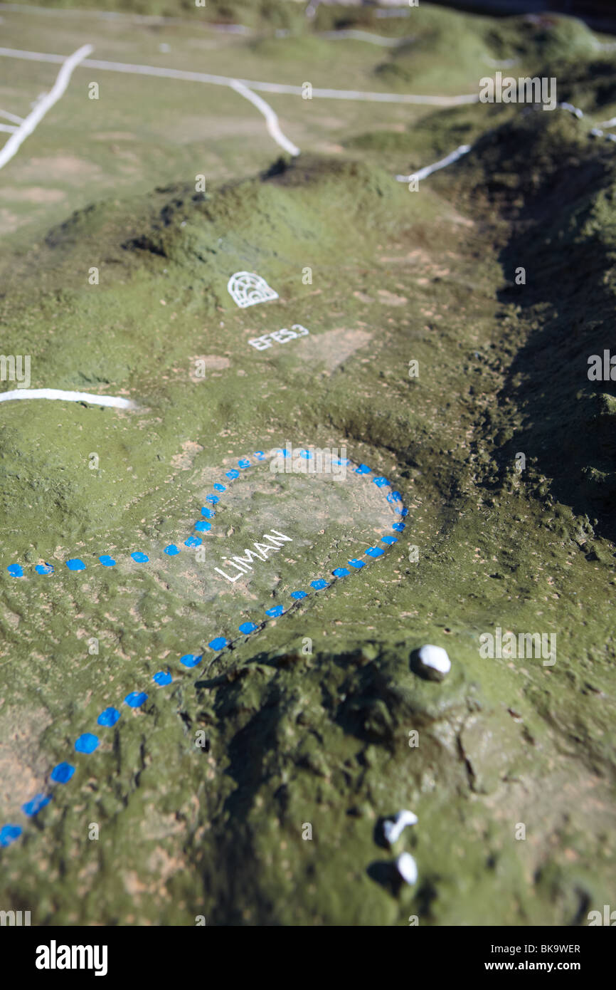 The green cement location map for tourists of the region of Selcuk and ...