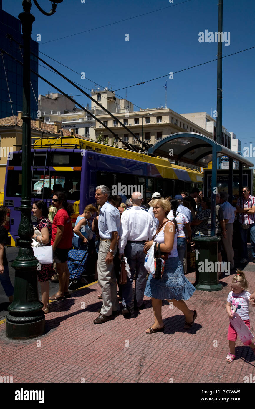 Athens trolley bus hi-res stock photography and images - Alamy