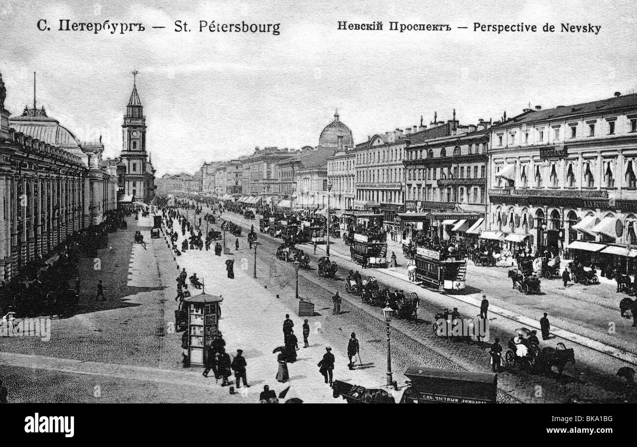 Petersburg nevsky prospekt Black and White Stock Photos & Images - Alamy