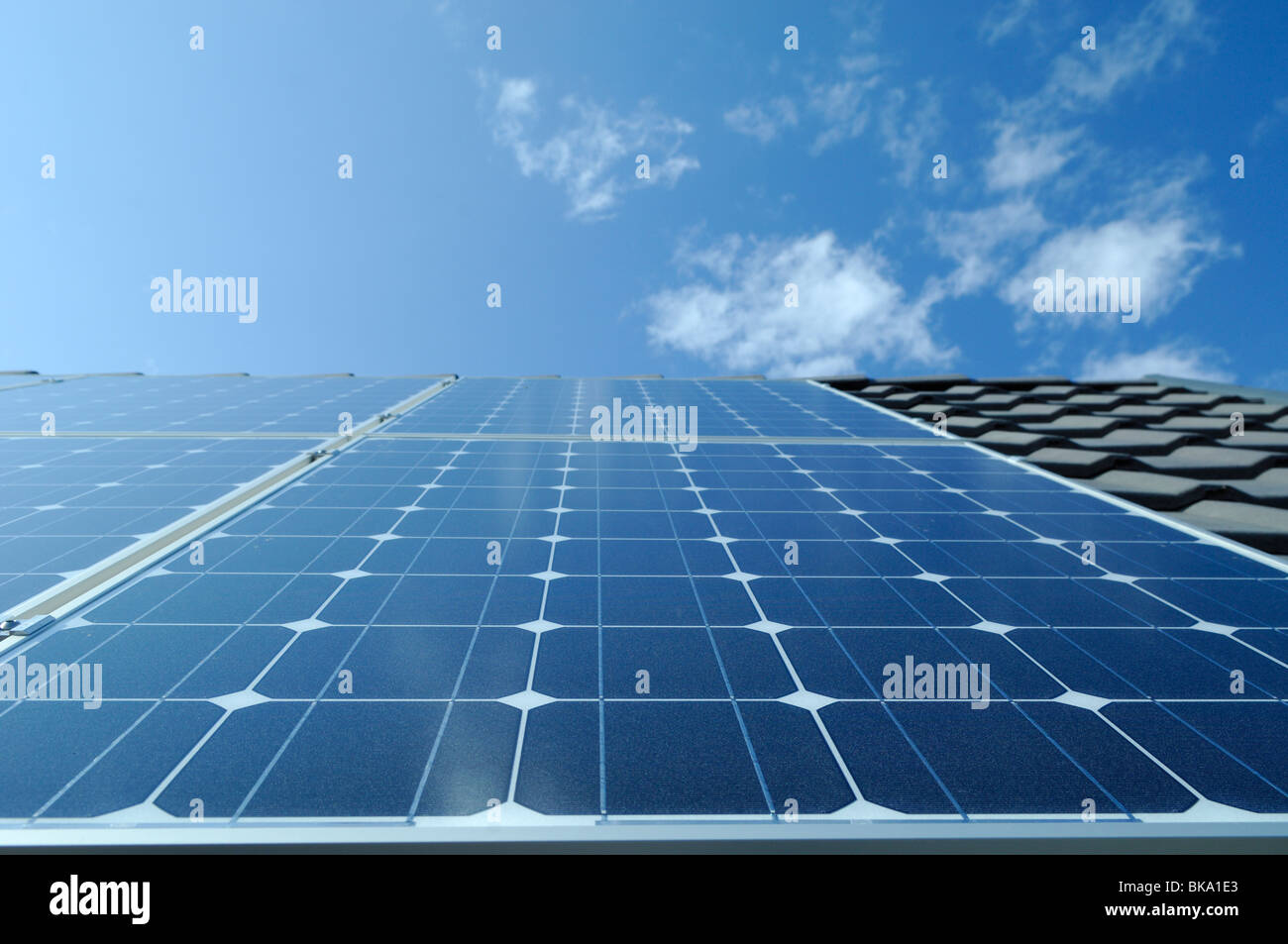 Black tinted polycrystalline silicon photo-voltaic solar panel mounted ...