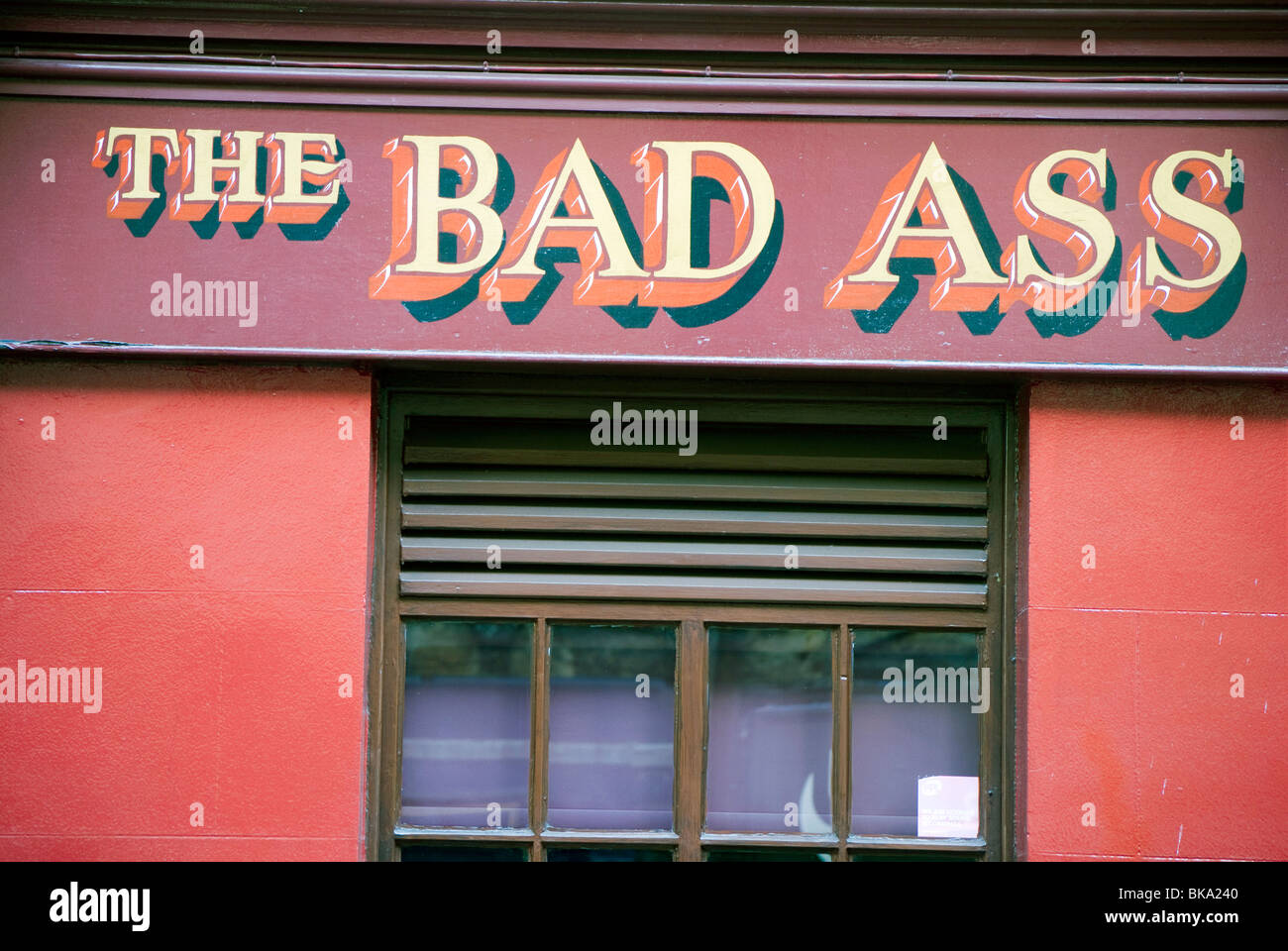 The Bad Ass pub sign in Roase Street, Edinburgh, Scotland Stock Photo ...