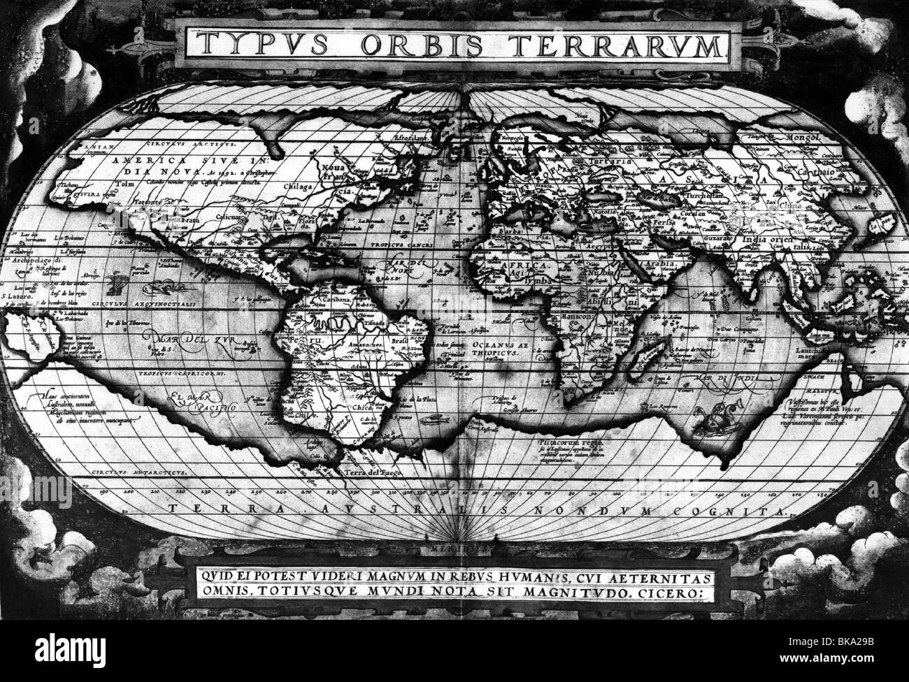 historical maps, world map, copper engraving from "Theatrum Orbis ...