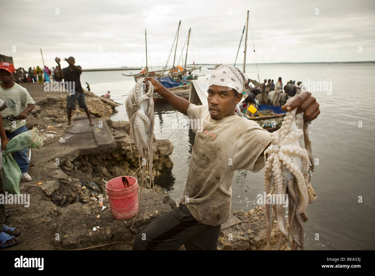 Zanzibar stone town young men hi-res stock photography and images - Alamy