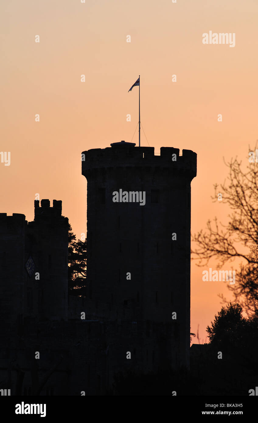 Warwick Castle at sunset, Warwickshire, England, UK Stock Photo - Alamy