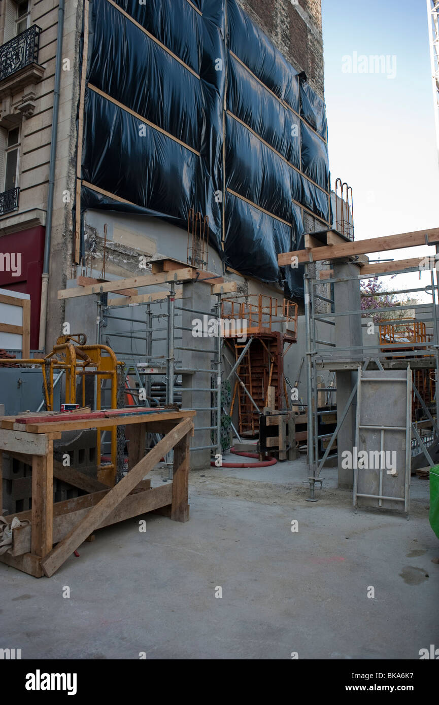 Paris, France, Construction Site of Public Estate Building , HLM, in ...