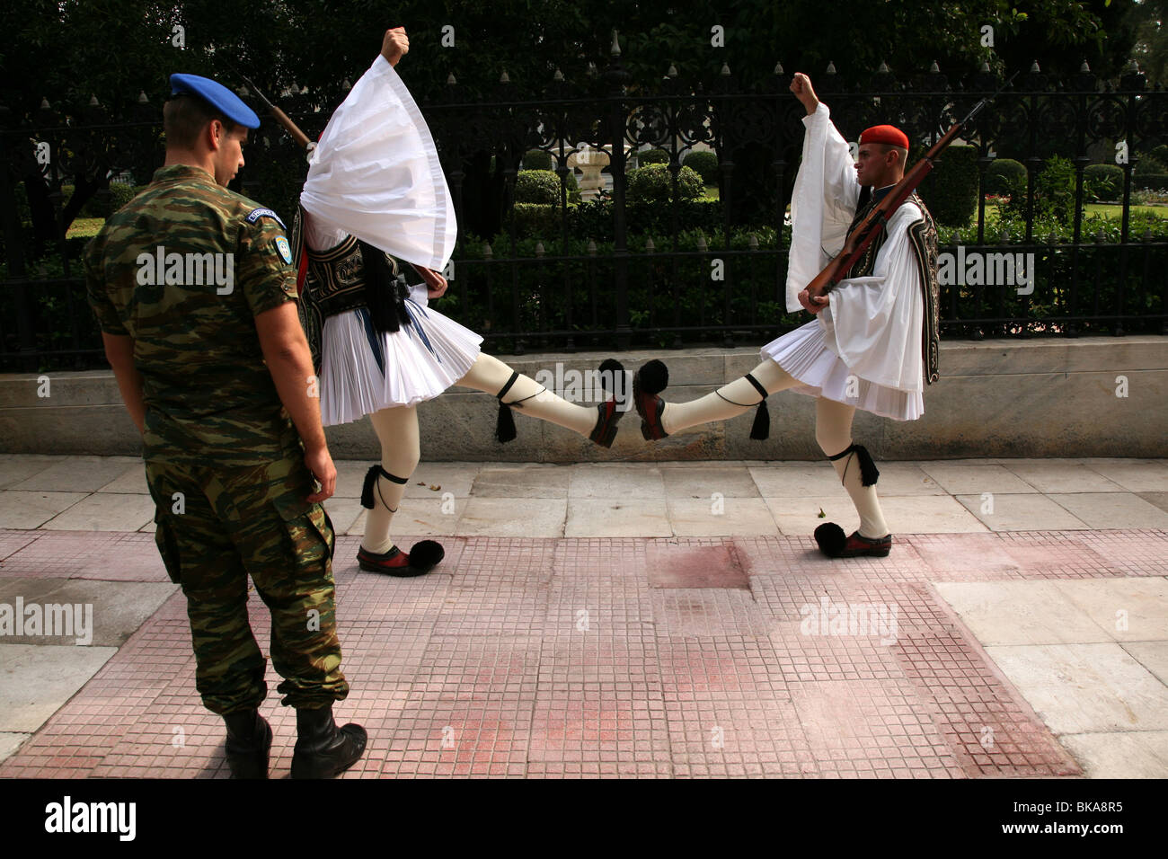 Changing the Guard of the Evzones in front of the Presidential palace ...