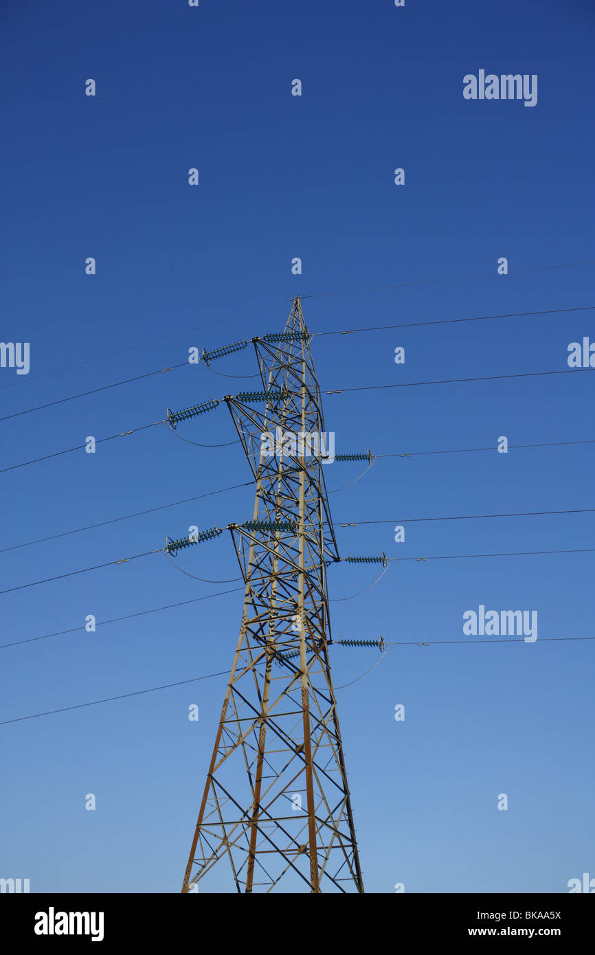 Power line pylon. Vertical image Stock Photo - Alamy
