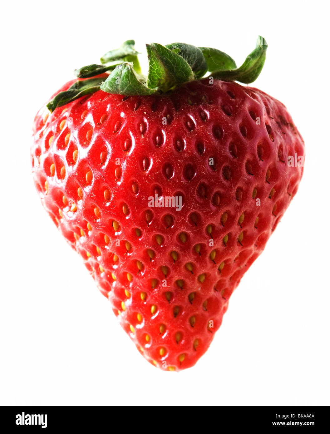 one strawberry on white background Stock Photo - Alamy
