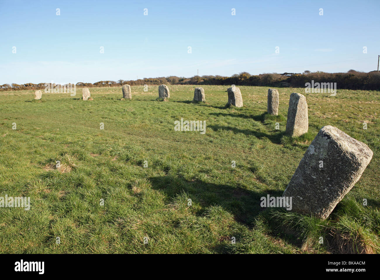 The merry maidens prehistoric stone circle hi-res stock photography and ...