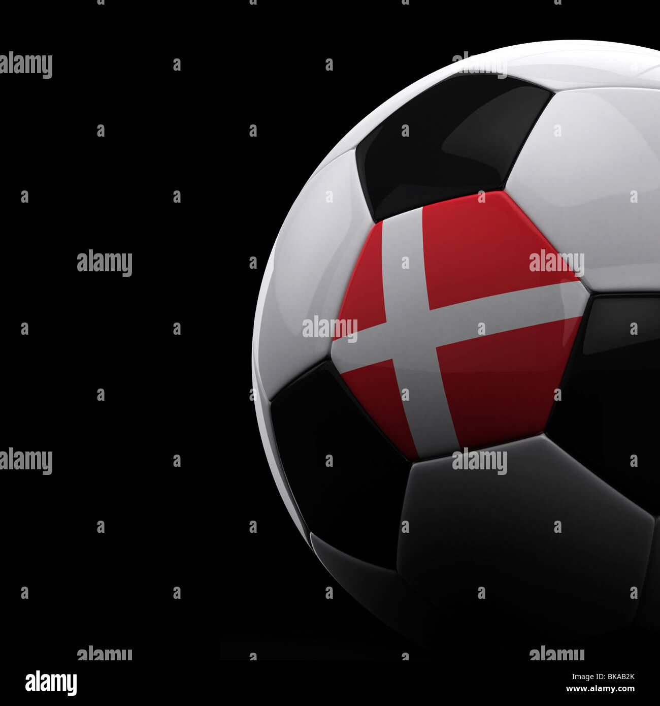 Danish soccer ball on black background Stock Photo - Alamy