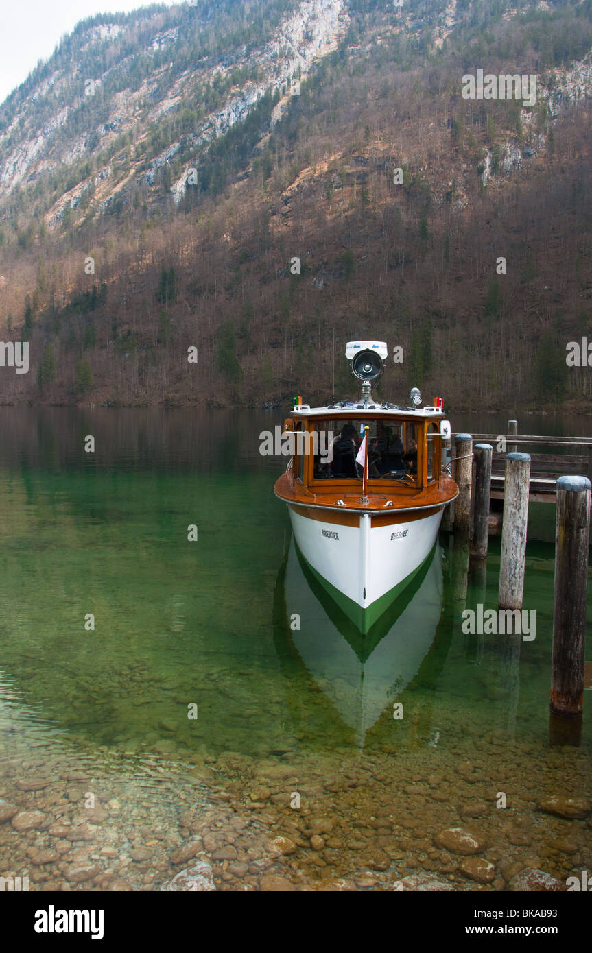 Tour boat at Königssee in Bavarian Alps, Germany Stock Photo - Alamy