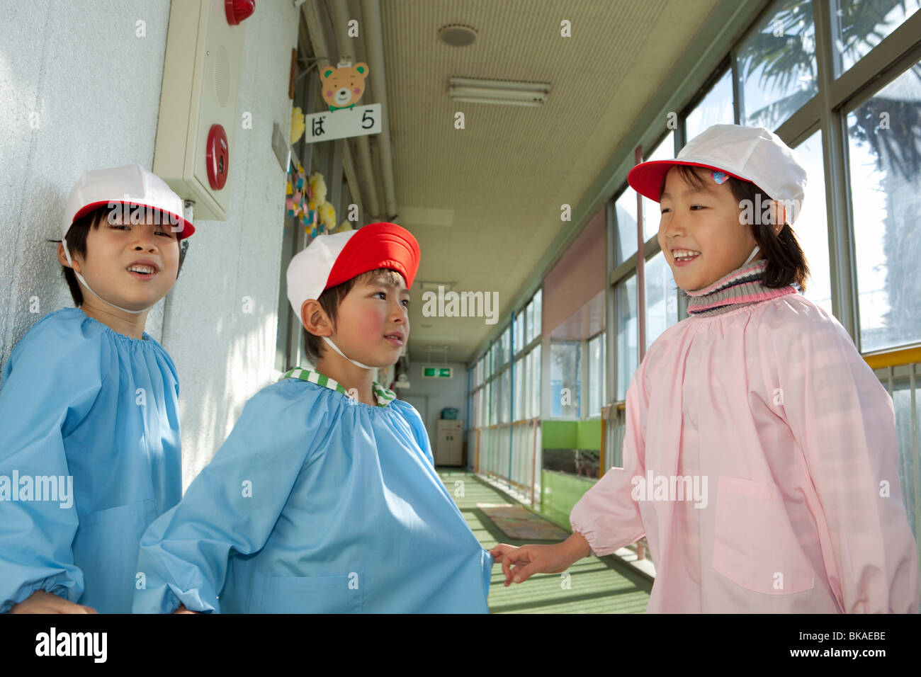 Kindergarten Children Playing at Hallway Stock Photo - Alamy