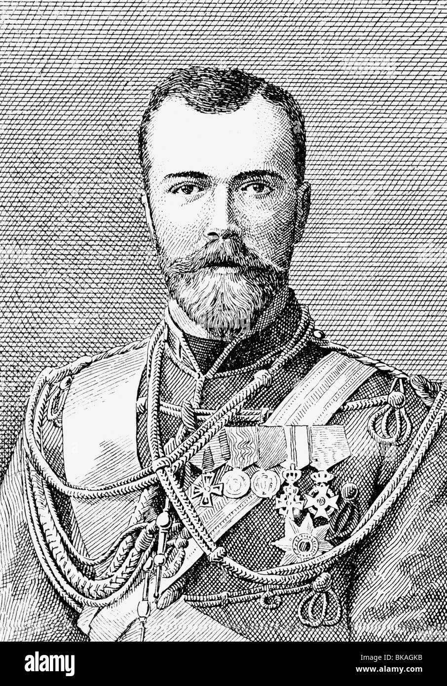 Nicholas ii 1868 1918 tsar of russia 1894 1917 Black and White Stock ...