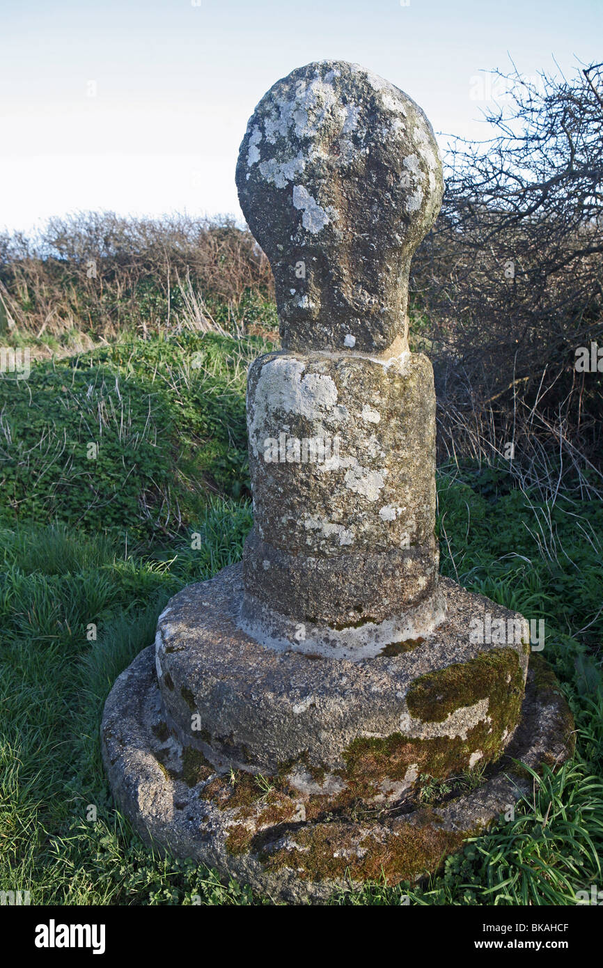 Ancient stone crosses in the Parish of St Buryan Cornwall Stock Photo ...