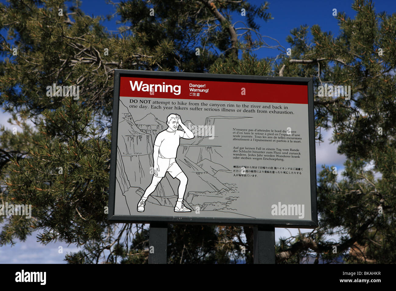 Grand canyon warning sign hikers High Resolution Stock Photography and ...