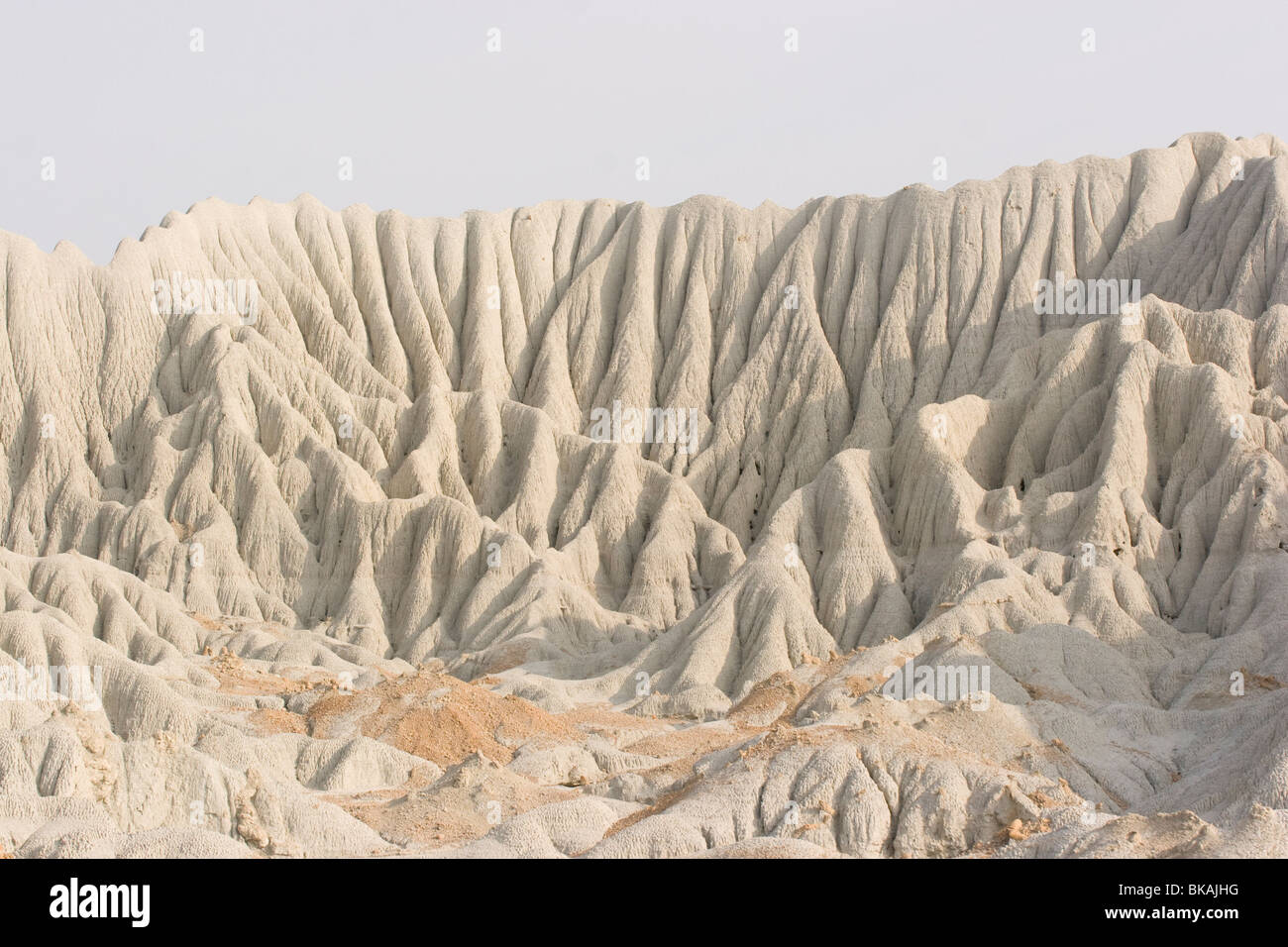 Rain water formed a remarkable erosion pattern in the soft rock of ...