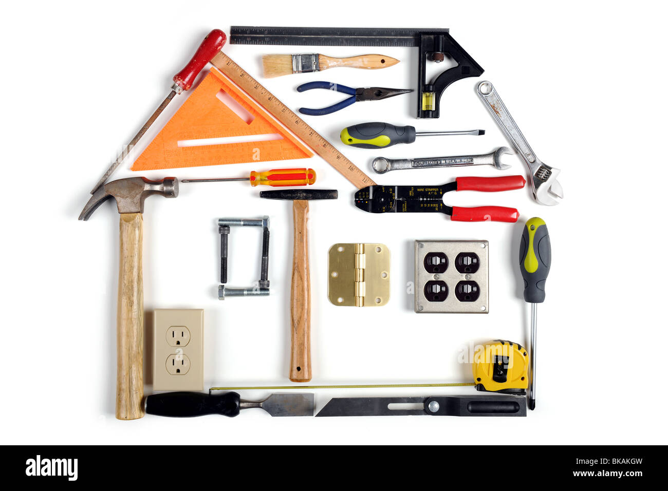 House made of tools over white background Stock Photo - Alamy
