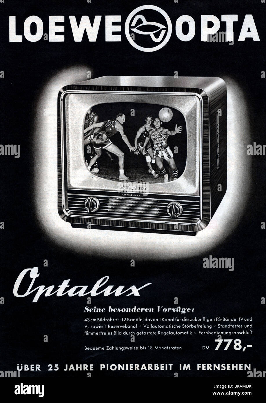advertising, television set, Loewe Opta, advertisement in magazine ...