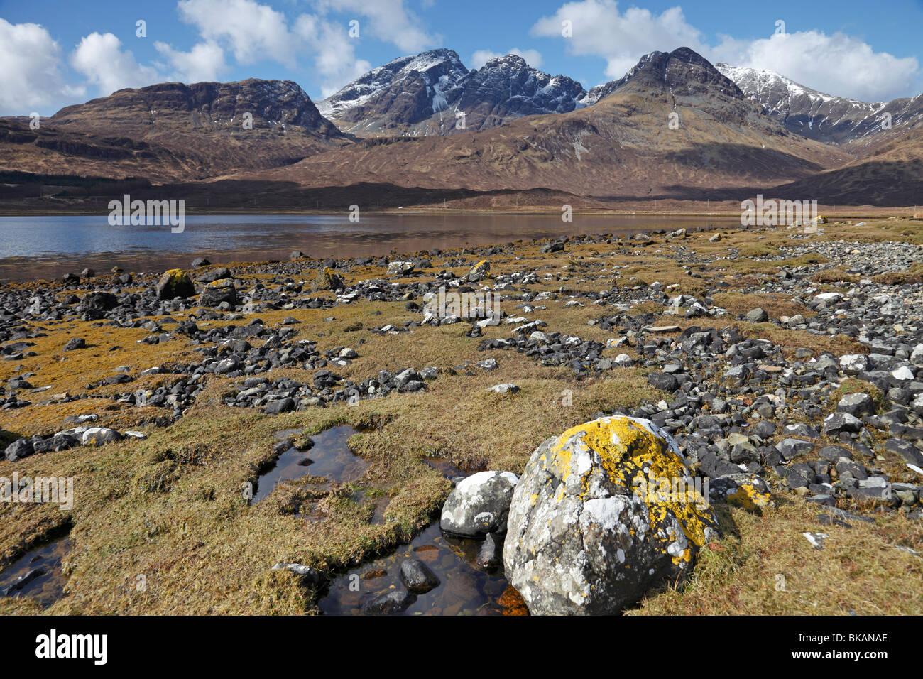 View to Blaven in the Cuillin mountains across Loch Slapin, Isle of ...