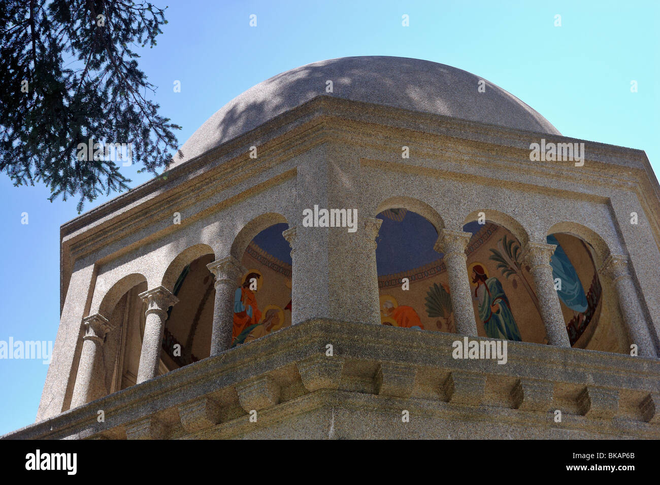A detail of the interior ceiling dome of the Ascension Chapel at the ...